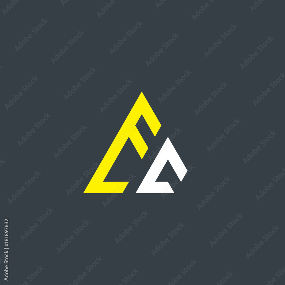 Initial Letter EC Linked Triangle Design Logo Stock Vector | Adobe Stock