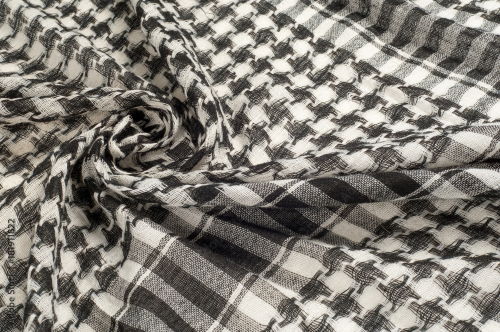 Background texture, pattern. Scarf wool like Yasir Arafat. The ...