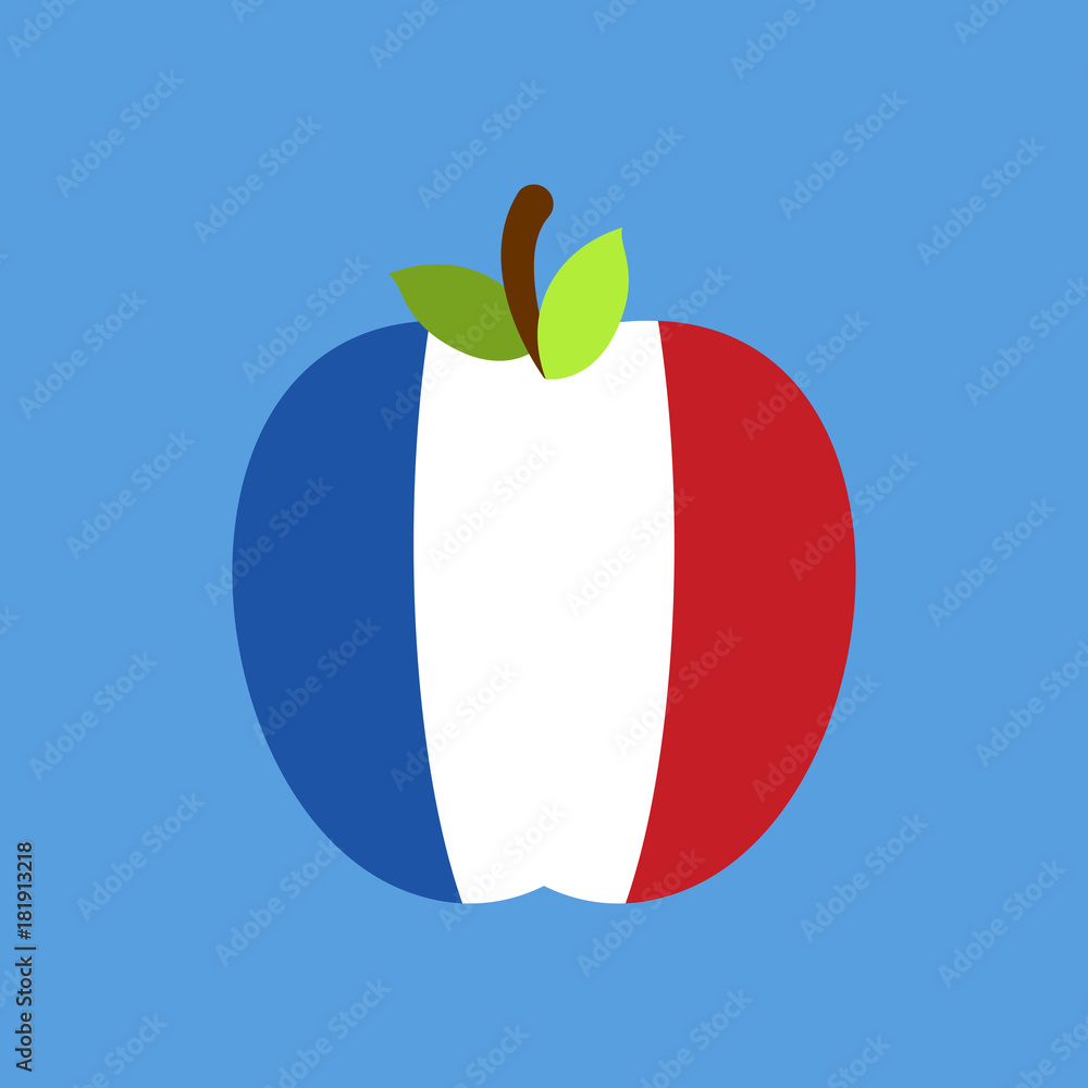 Apple France flag. French National Fruit. Vector illustration Stock ...