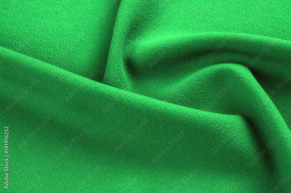 Foto de Texture, background, pattern. Green, salad color of silk fabric ...