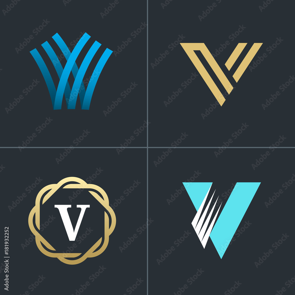 Logo letter V element set. Graphic design easy editable for Your design ...