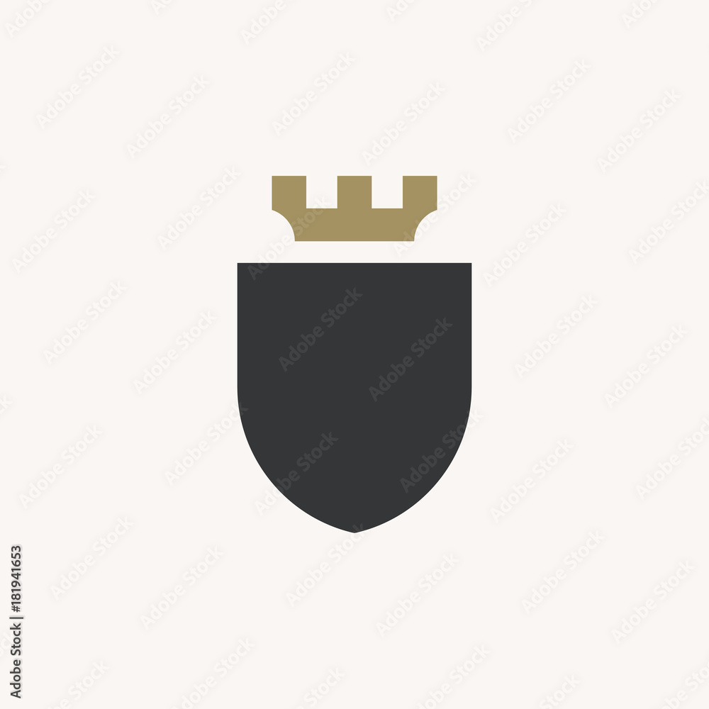 Shield with crown. Coat of arms. Signs/symbols/stickers vector design ...