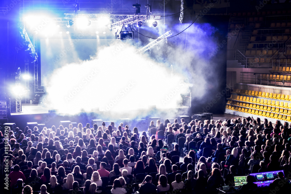 Concert lights (super high resolution) on bright stage lights with ...