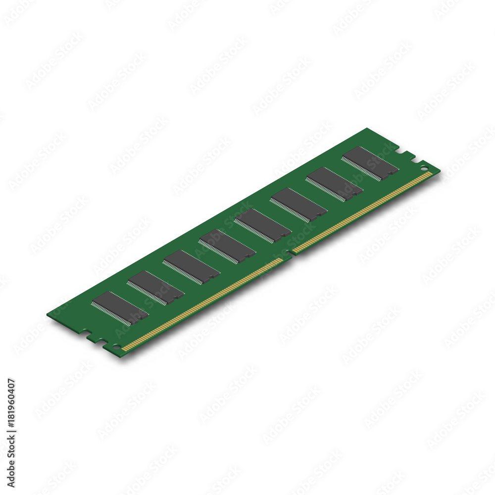 RAM module in 3D, vector illustration. Stock Vector | Adobe Stock