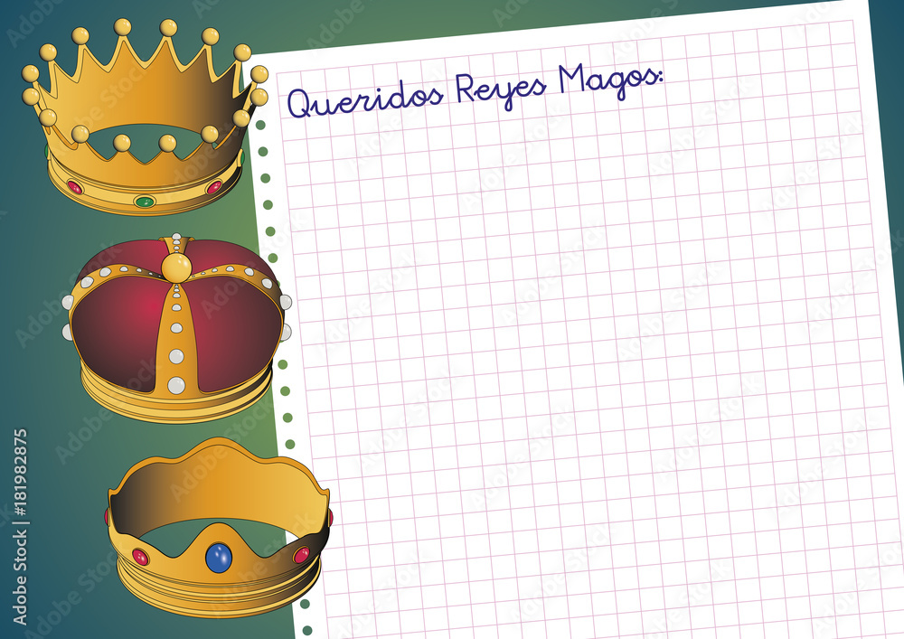 Carta a los tres reyes magos Stock Vector | Adobe Stock