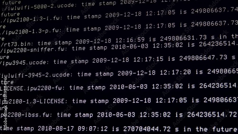 Showing a flow of source code text instructions for a computer program on a PC screen in tilt ...