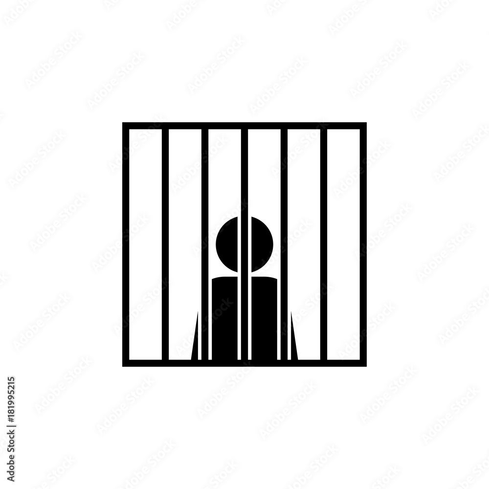 jail criminal human hands bars prisioner person man icon. Police ...