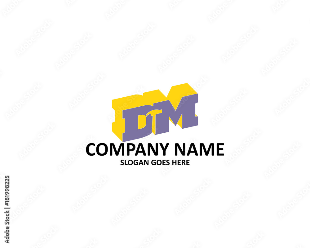 dm letter construction logo Stock Vector | Adobe Stock
