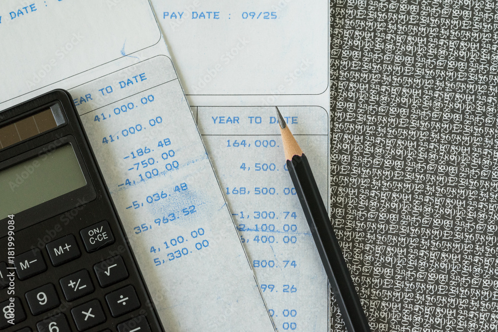 Financial office salary man or tax calculation concept as black ...