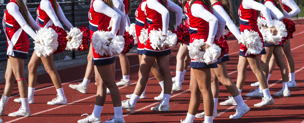 High school cheerladers during a football game Stock-Foto | Adobe Stock