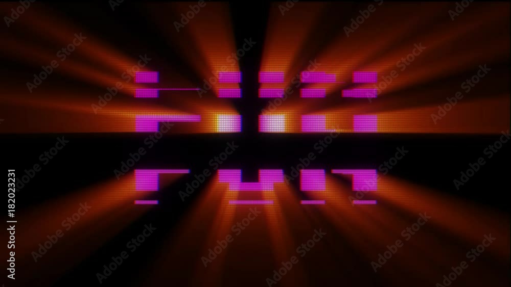 Vidéo Stock retro digital font fun word text on old tv lcd glitch ...