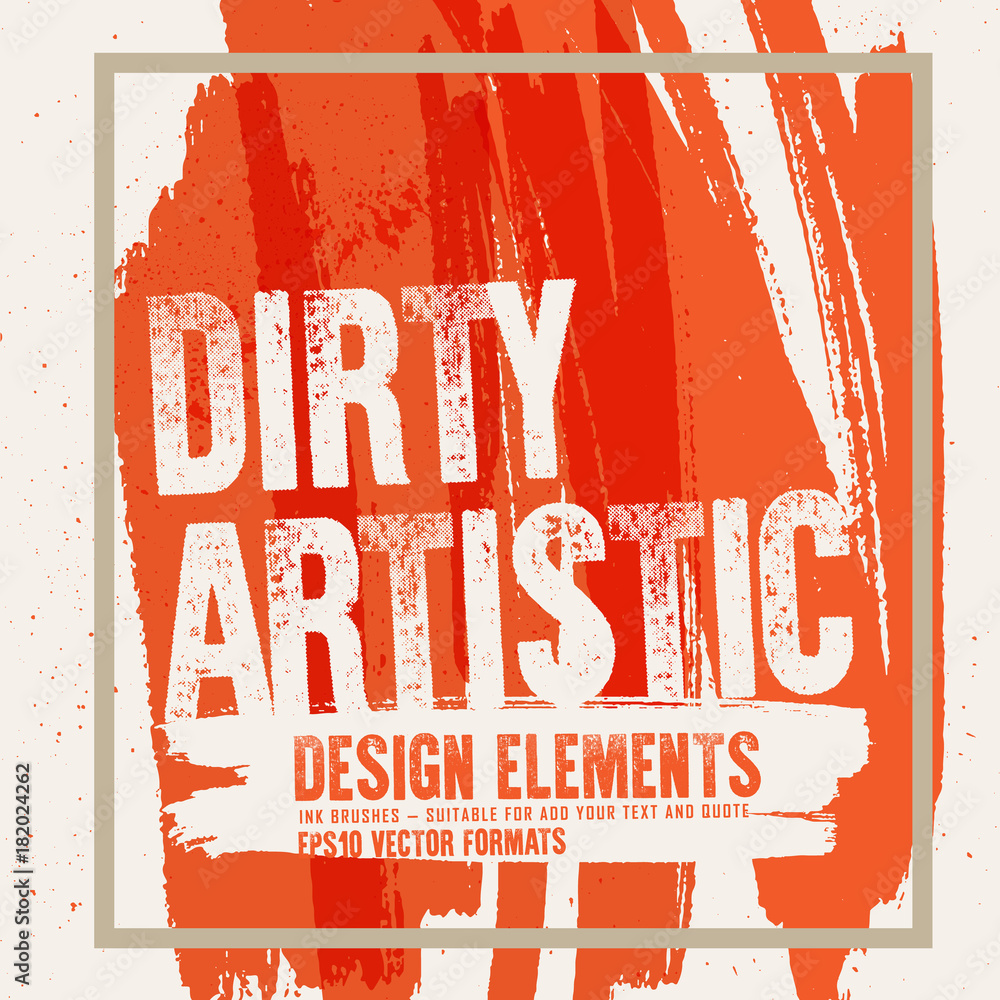 Ink smudge abstract shape stains design background elements. Acrylic ...