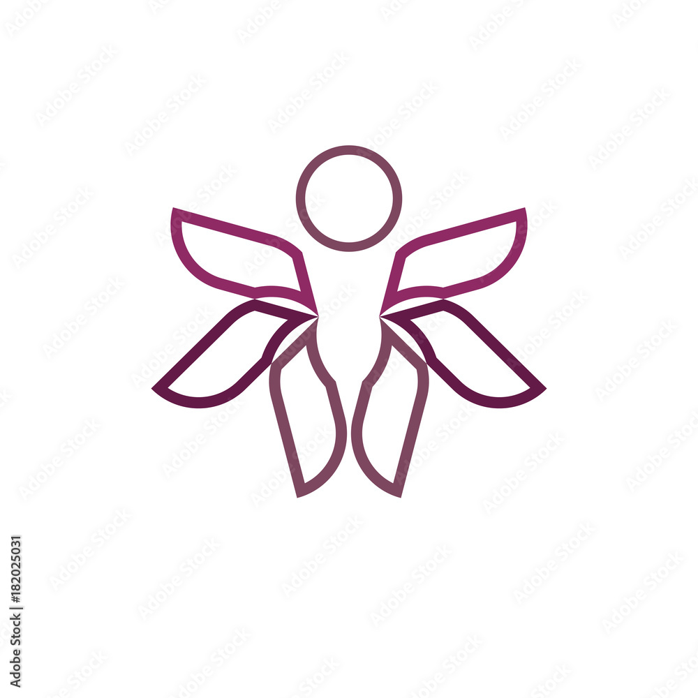 Human flight - vector logo template Stock Vector | Adobe Stock