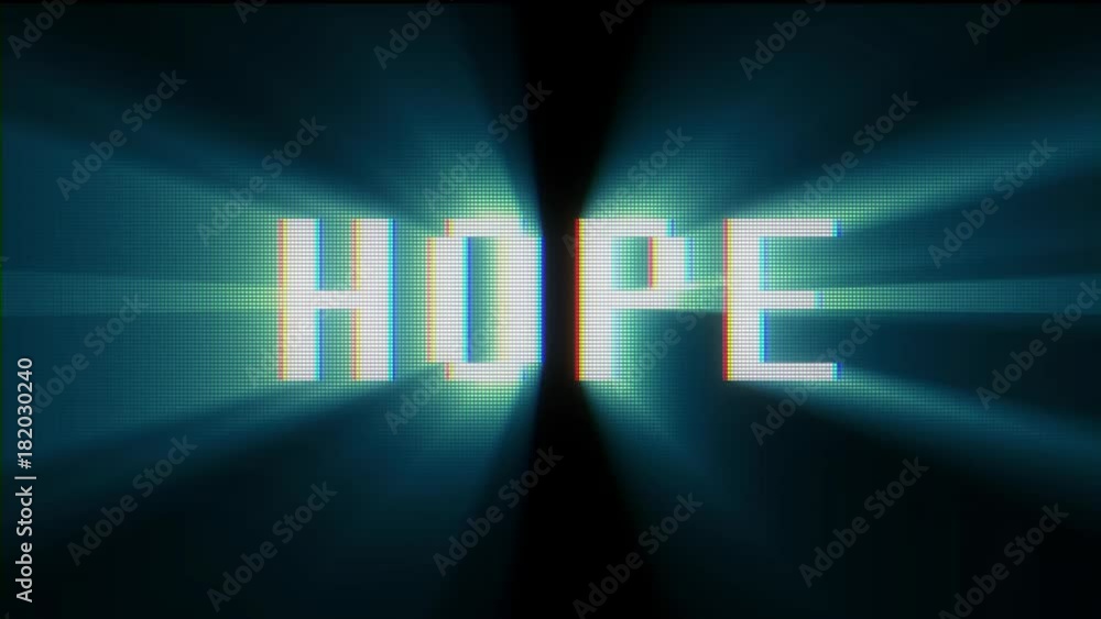 Vídeo do Stock: retro digital font hope word text on old tv lcd glitch ...