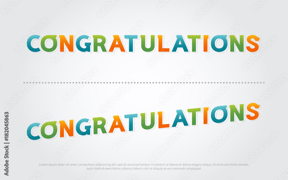 congratulations colorful logo. congratulations color typography font ...