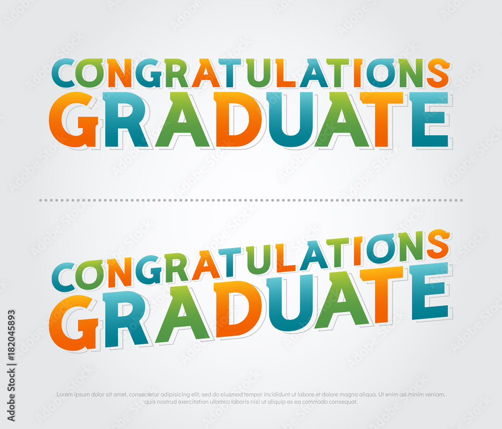 congratulations graduate colorful logo. graduate color typography font ...