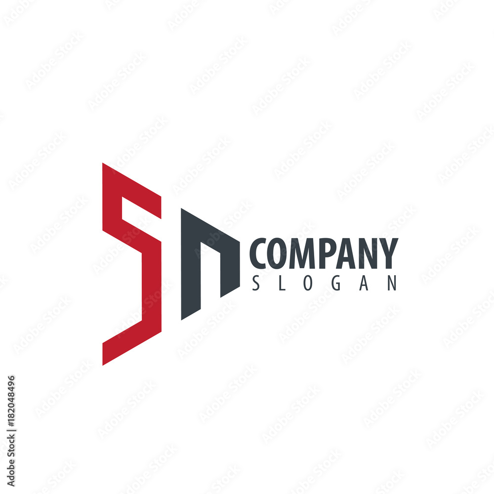 Initial Letter SN Design Logo Stock Vector | Adobe Stock