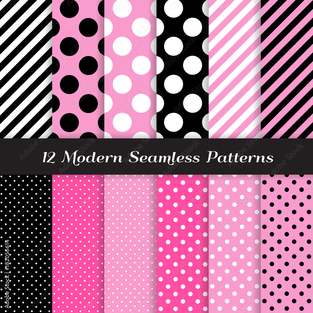 Jumbo Polka Dots, Small Polka Dots and Diagonal Stripes Patterns in ...