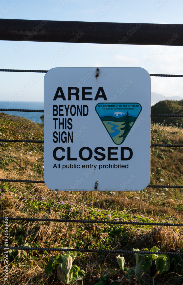 Area Closed Warning Sign Stock Photo | Adobe Stock