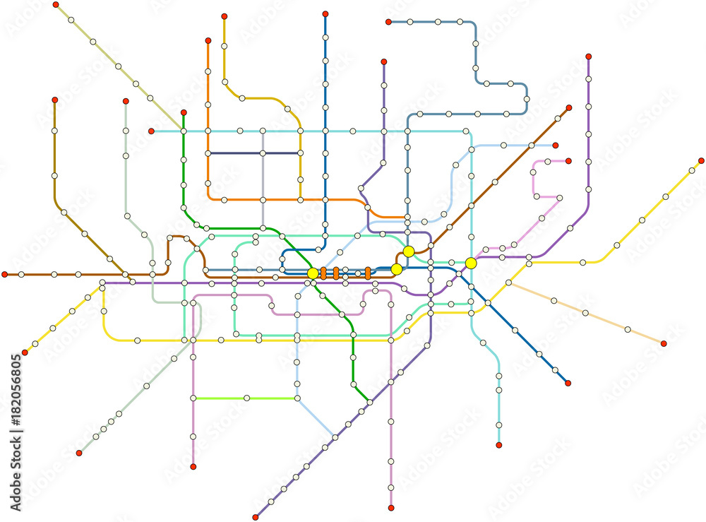 Fictional vector subway map, public transportation, map, free copy ...