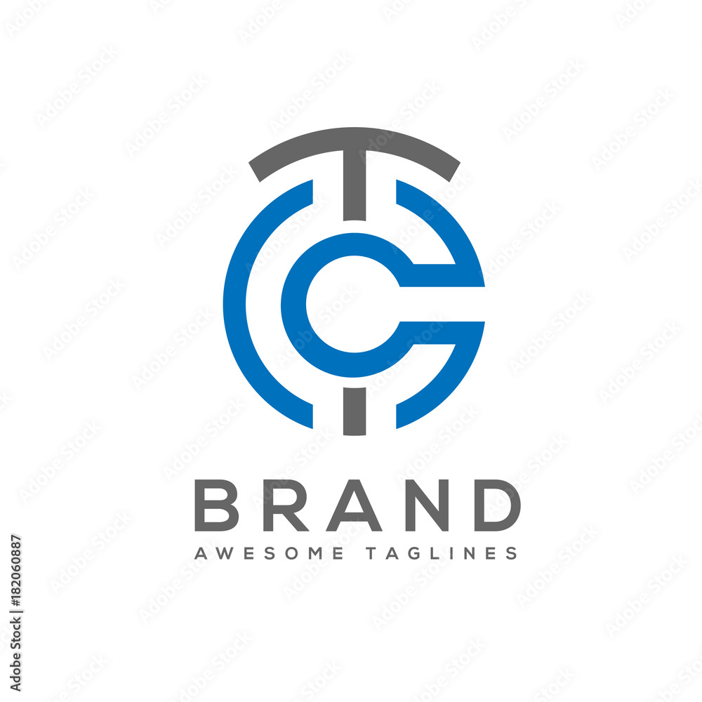 best TC letter circle style logo vector, letter CT Abstract business ...