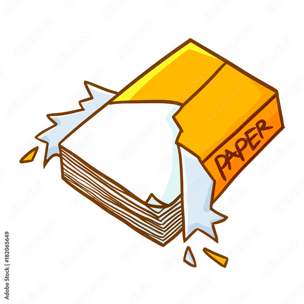 Funny and cute paper packaging gets opened in the office - vector ...