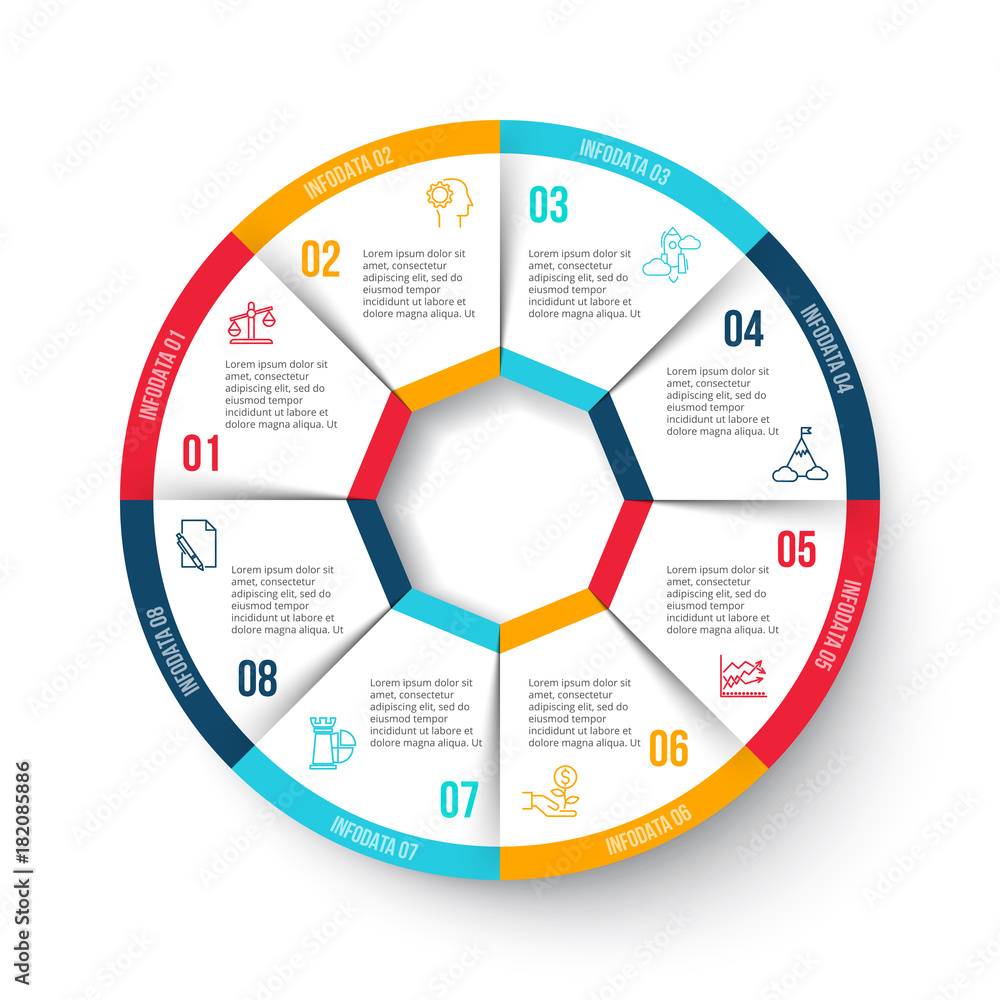 Vector circle element for infographic. Template for cycle diagram ...