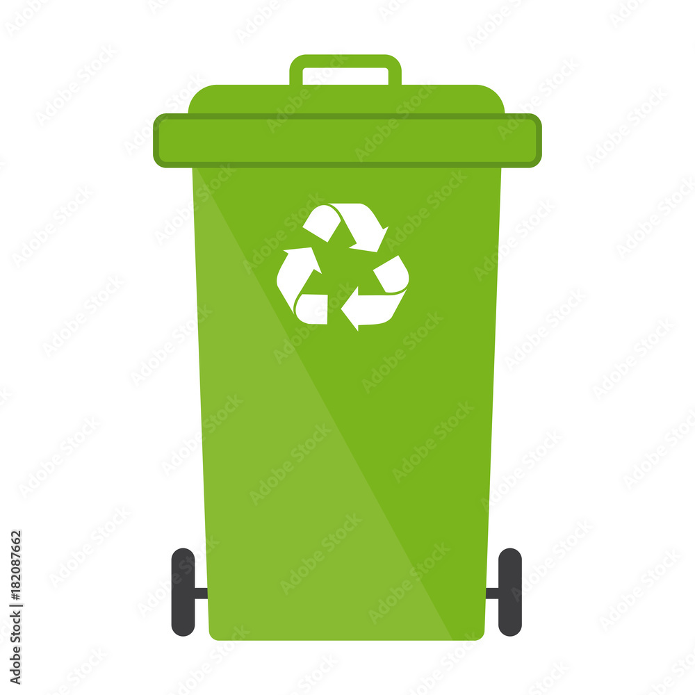 Garbage bin green recycle logo sign symbol Stock Vector | Adobe Stock