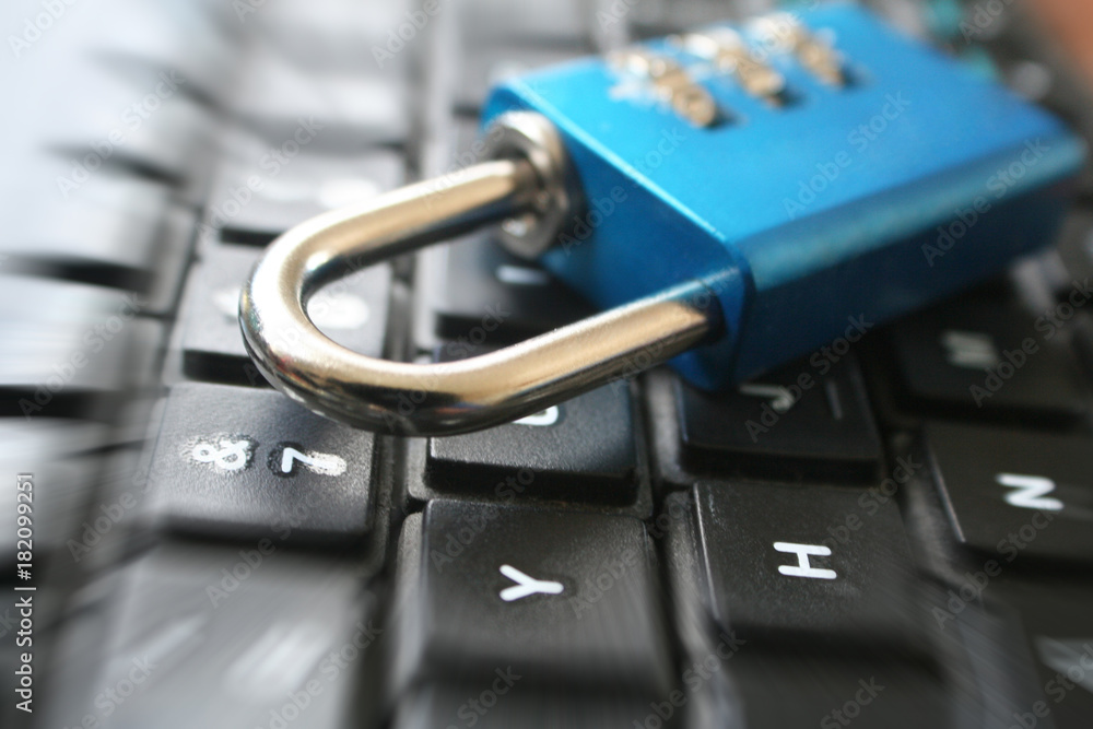 Cyber Security With Lock On Computer Keyboard Zoom Burst High Quality ...