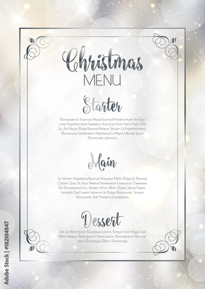 Christmas menu design Stock Vector | Adobe Stock