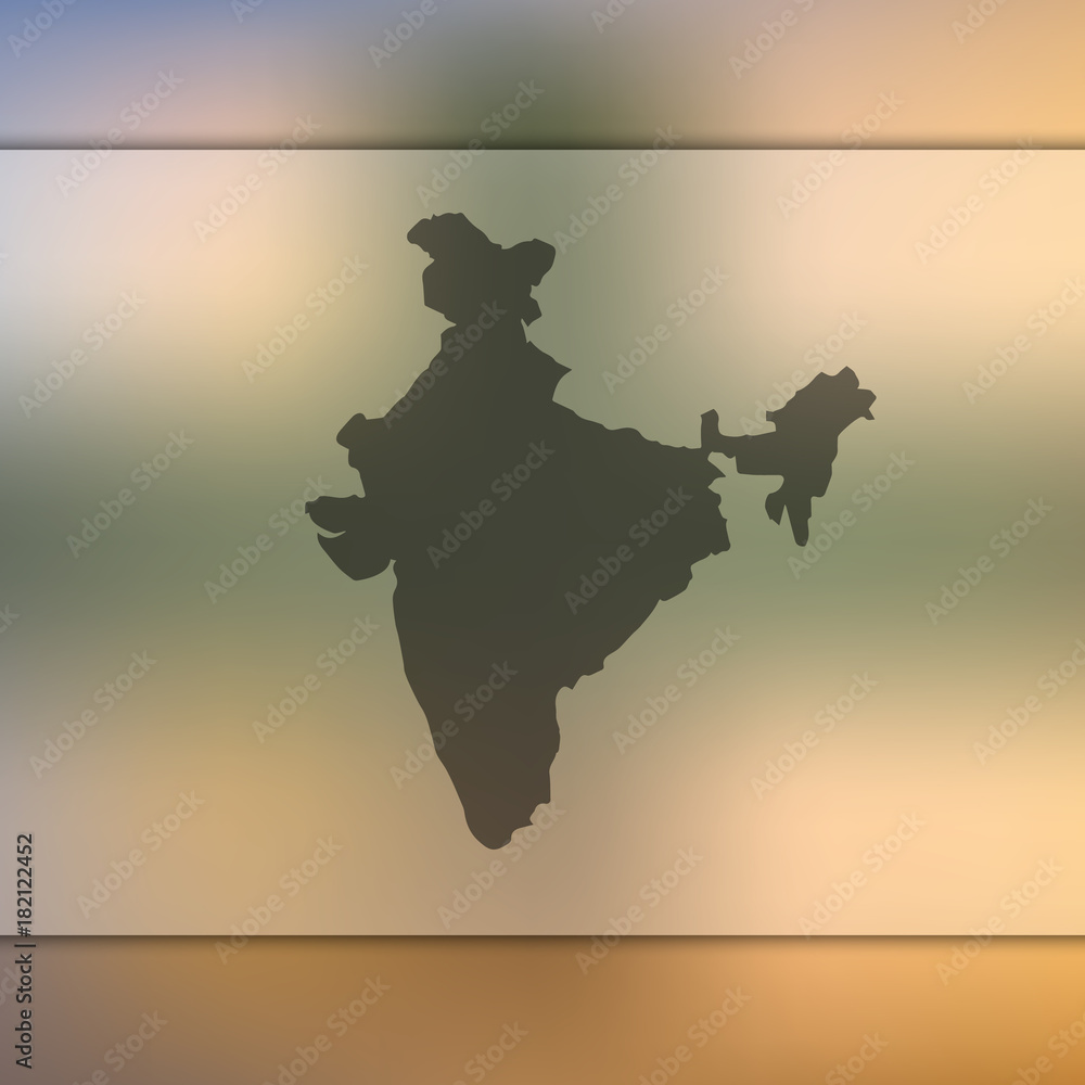 India map. Blurred background with silhouette of India map. Vector ...