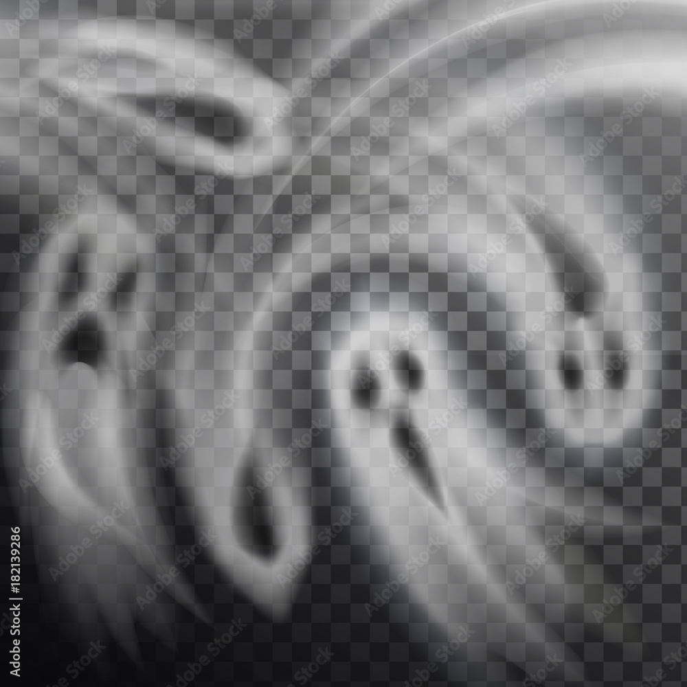 Ghosts Vector Illustration Transparent Background Stock Vector | Adobe ...