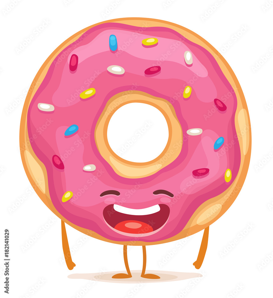 Cartoon Donut Character Stock Vector | Adobe Stock