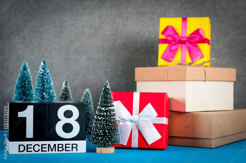 December 18th. Image 18 day of december month, calendar at christmas ...