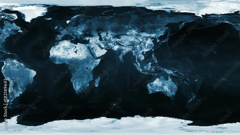 Global 0807: Pan across a flattened Earth map (Loop). Stock Video ...
