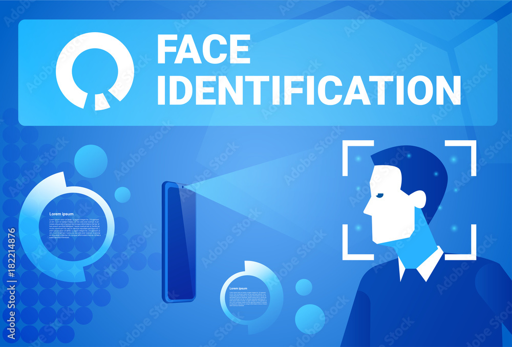 Face Identification Smart Phone Scan Male Face Modern Access Control ...