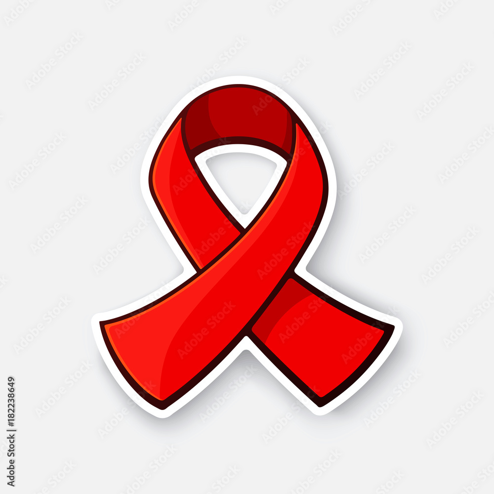 Vector illustration. Red ribbon, symbol of world AIDS awareness Day ...