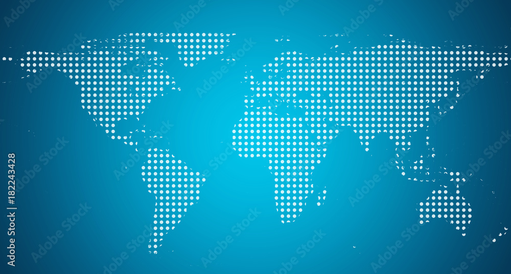 World Map with pixels. Dotted blank black world map isolated on white ...