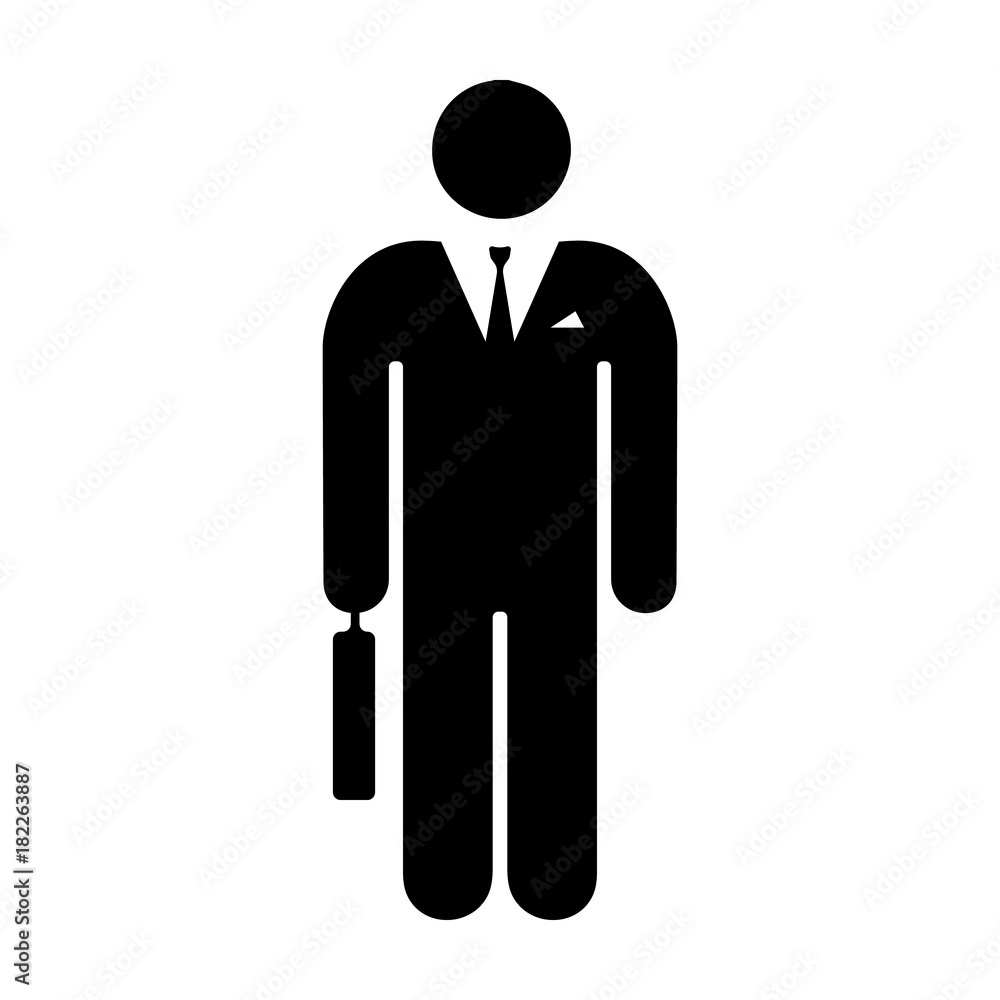 Иконка человека бизнесмена в костюме с кейсом. Векторная иллюстрация ...
