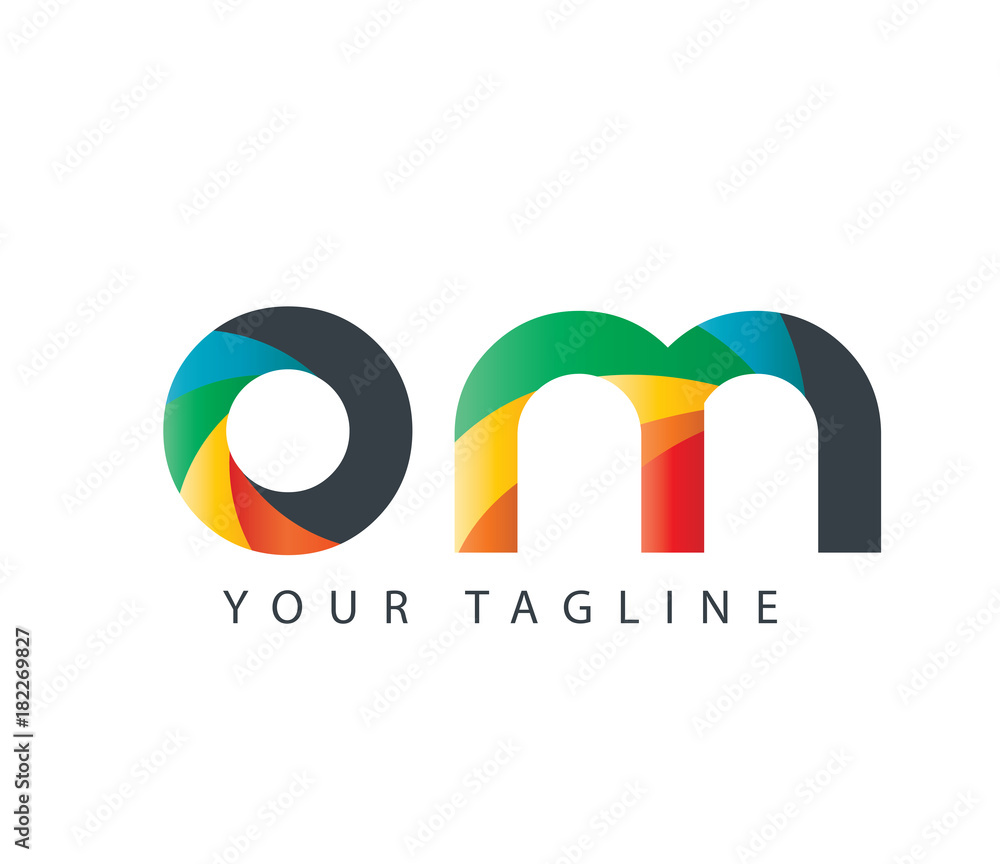 Initial Letter OM Design Logo Stock Vector | Adobe Stock