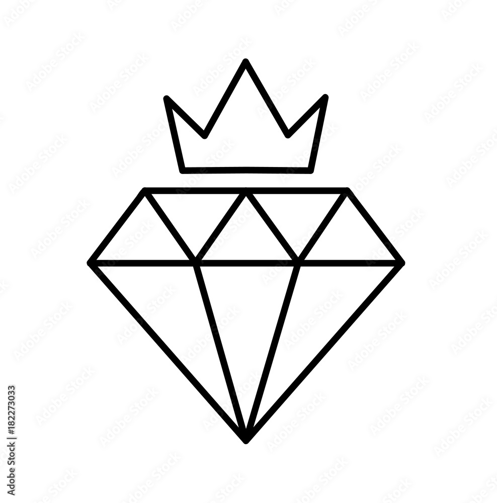 Crown Diamond Class Icon Line Art, a premium quality icon depicting a ...