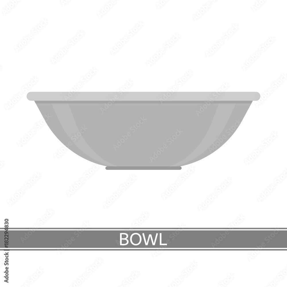 Poster Vector illustration of steel bowl isolated on white background ...