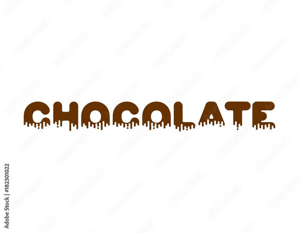 Chocolate Liquid lettering sign. sweetness alphabet. Sweet viscous ABC ...