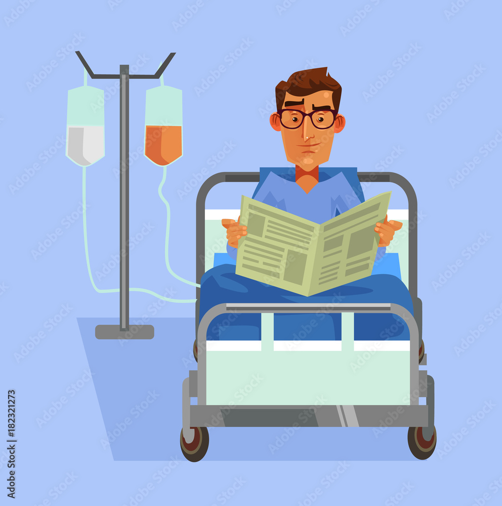 Happy Cartoon Hospital Patient