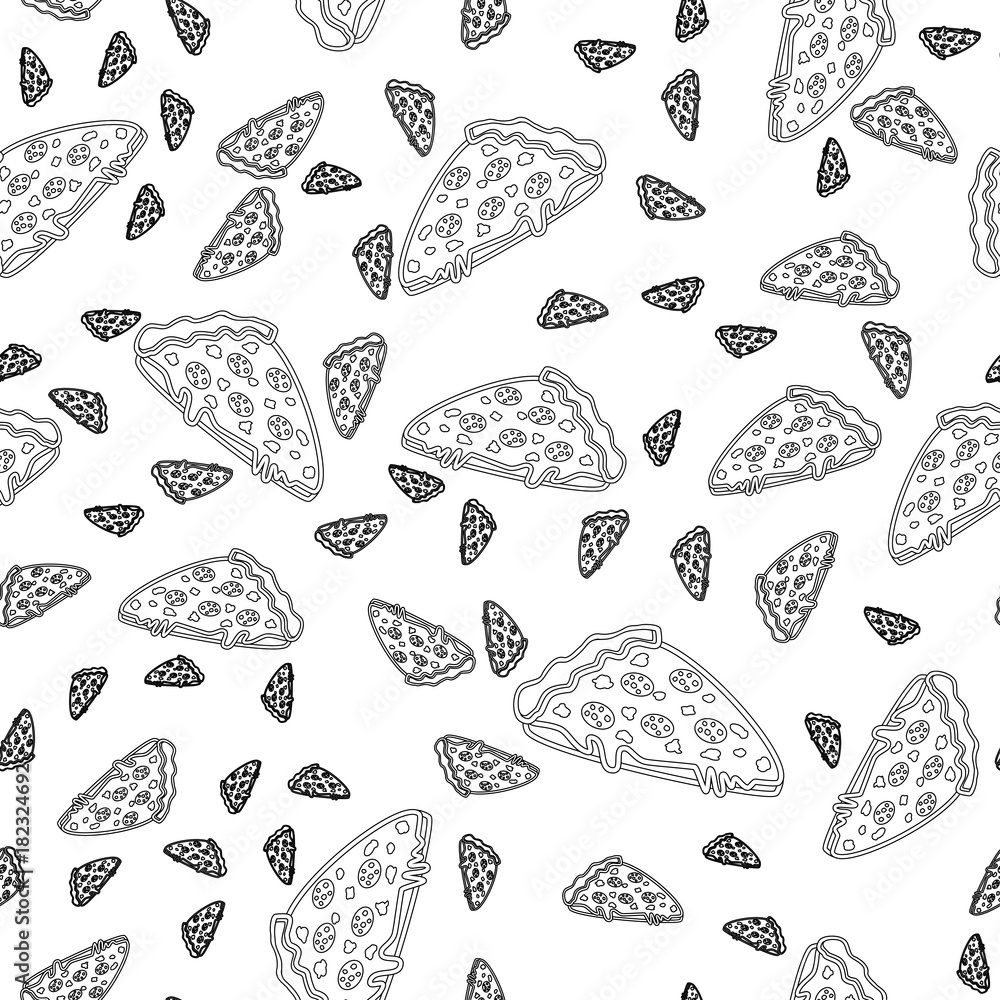 Abstract seamless pizza pattern for girls or boys. Creative vector ...