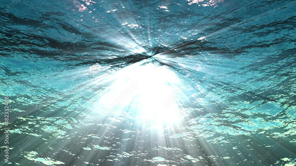 ocean waves from underwater looping animation High quality Light rays ...