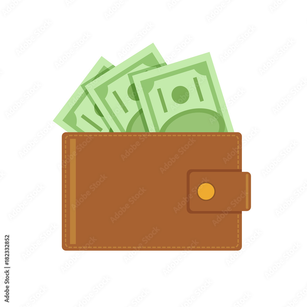 Wallet With Money Cartoon