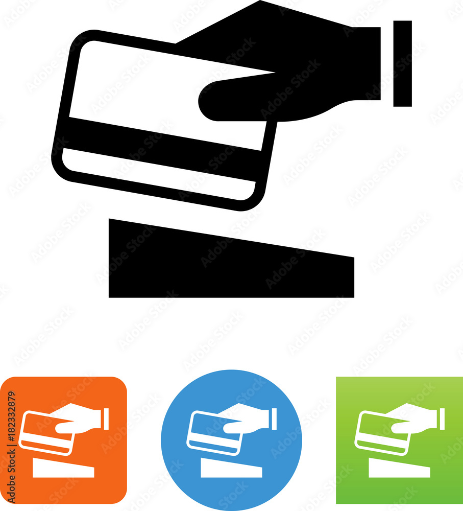 Hand Swiping A Credit Card Icon Stock Vector | Adobe Stock