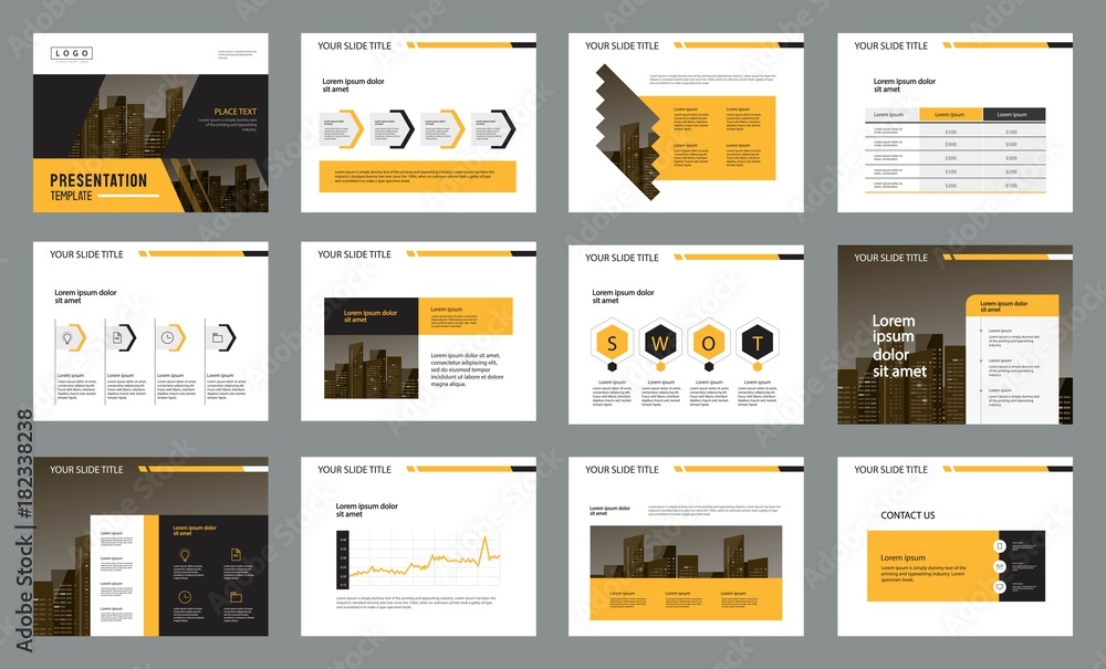 business presentation page layout template design with info graphic ...