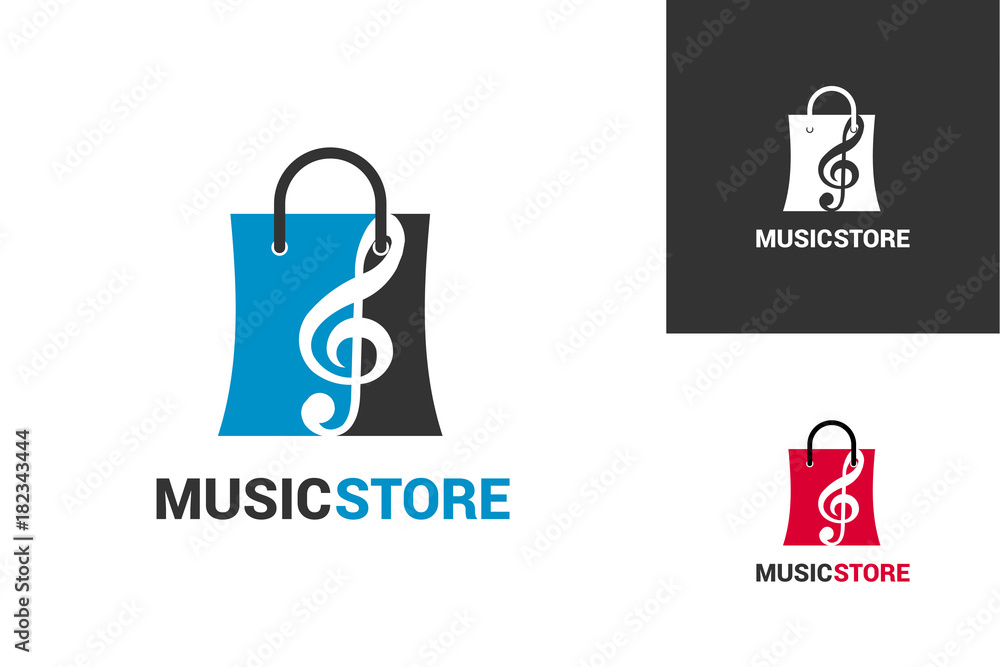 Music Store Logo Template Design Stock Vector | Adobe Stock